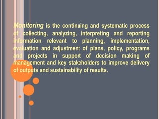 Monitoring and Evaluation Framework | PPT