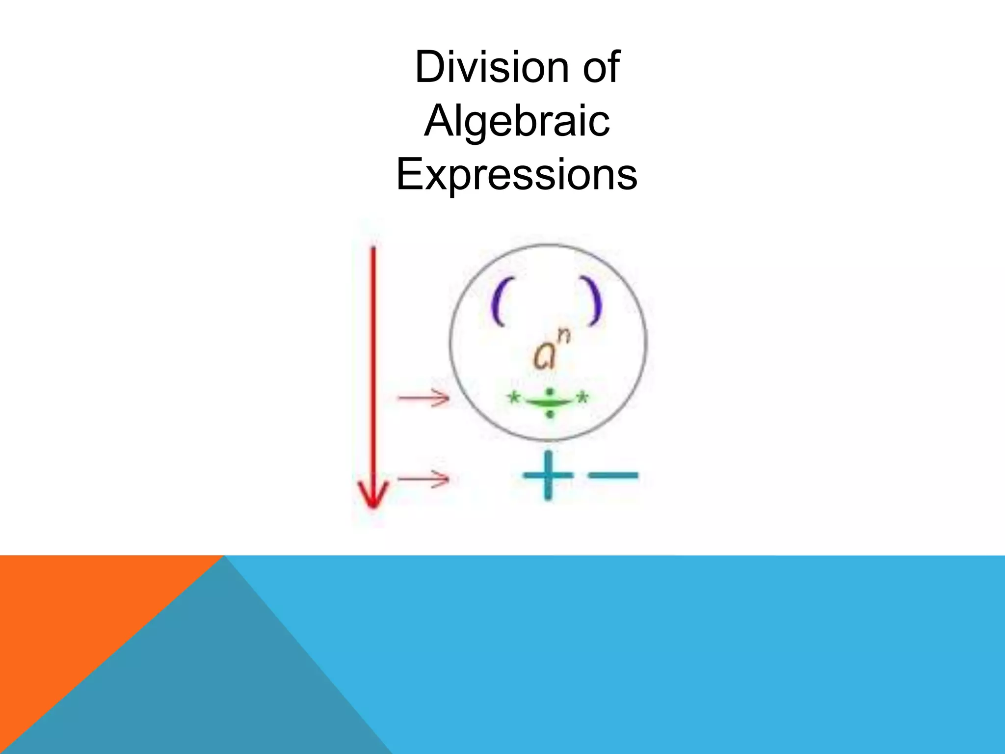 Division of algebraic expressions | PPTX