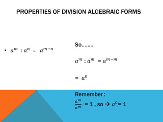 Division of algebraic expressions | PPTX
