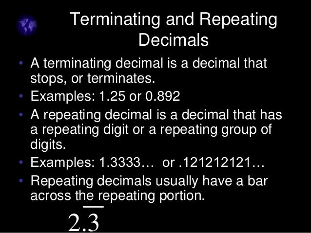 Division of decimals