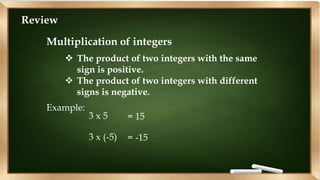 Division of integers | PPTX