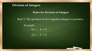 Division of integers | PPTX