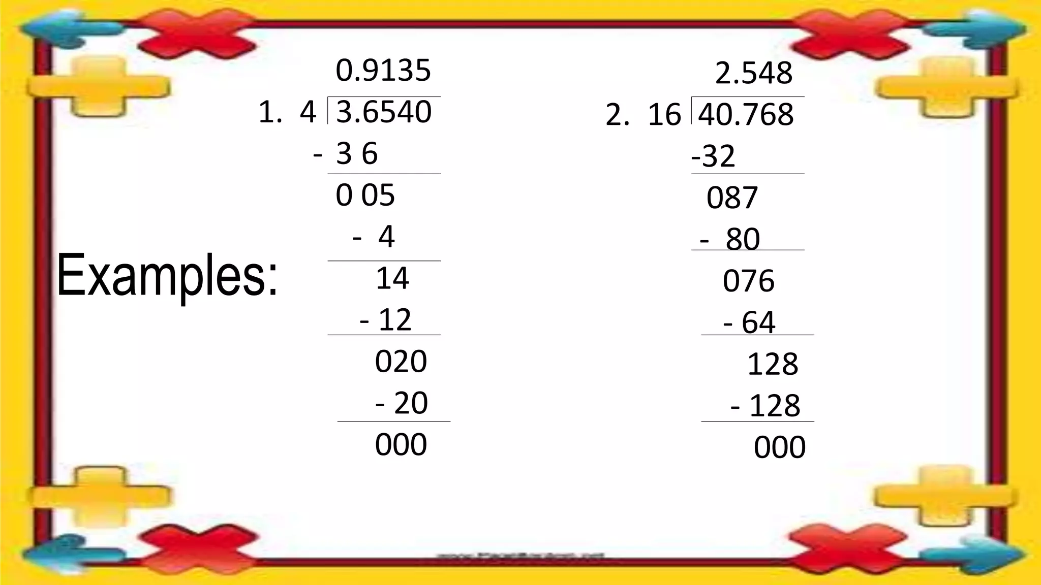 Division of mixed decimals by a whole number | PPTX
