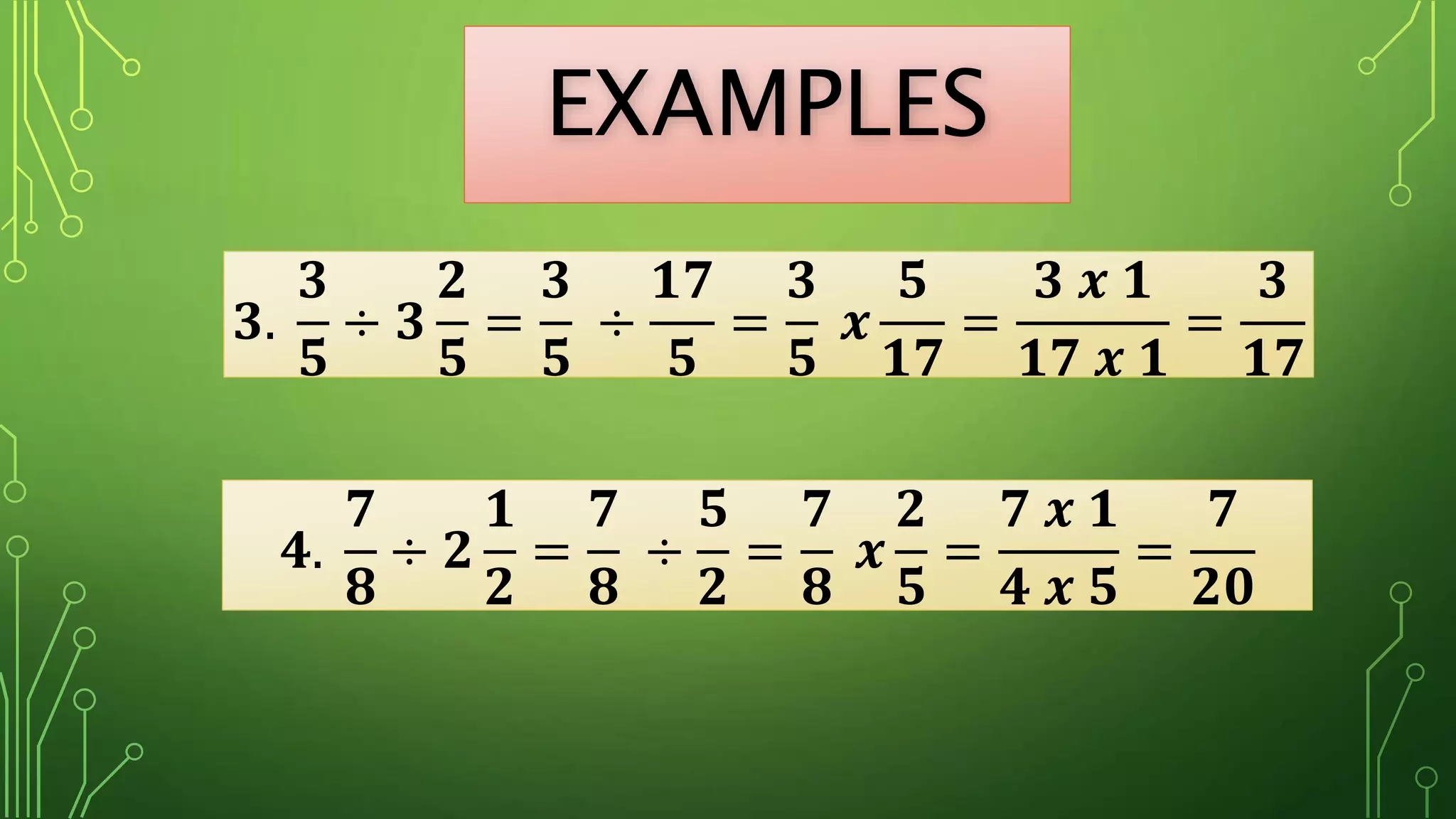 Division of mixed numbers by fractions and vice versa | PPT