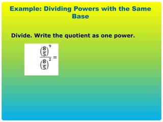 Division of numbers in exponential form | PPTX | Physics | Science