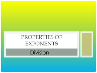 Division of numbers in exponential form | PPTX | Physics | Science