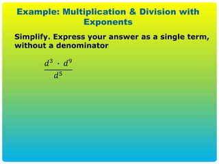 Division of numbers in exponential form | PPTX | Physics | Science