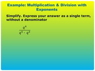 Exponential Form Example