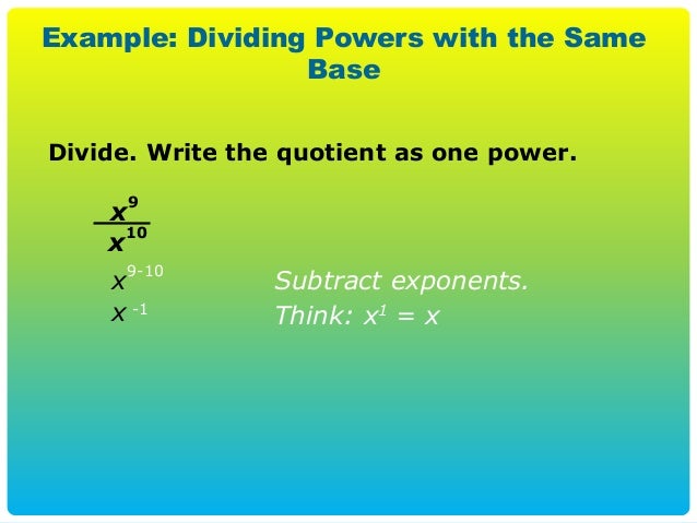 Division Of Numbers In Exponential Form Division Of Numbers In Exponential Form