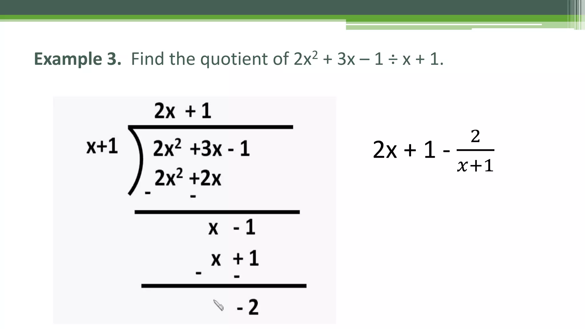 Division of polynomial | PPTX