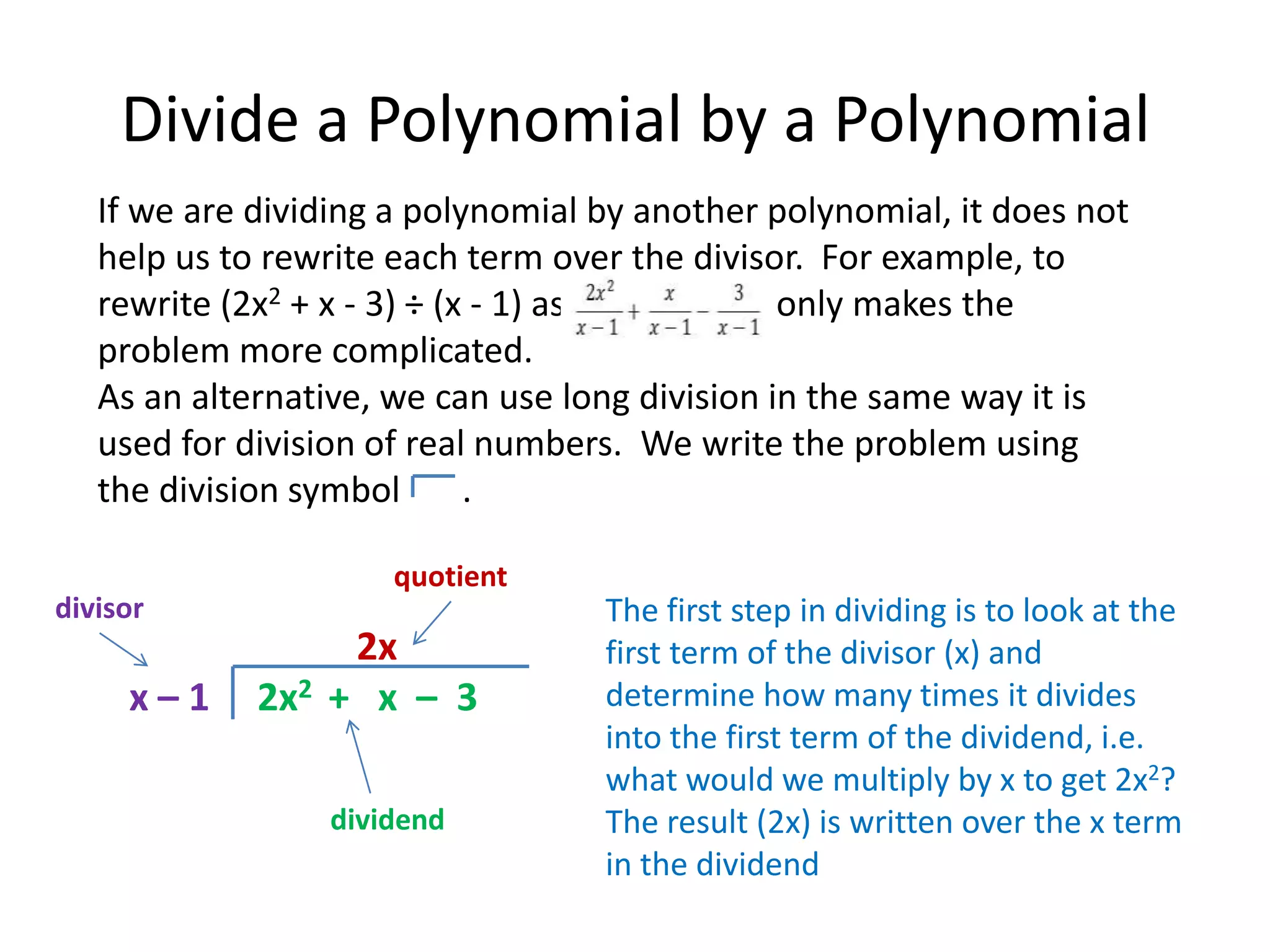 Division Of Polynomials | PPTX