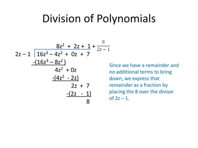 Division Of Polynomials