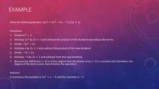 Division of polynomials | PPTX