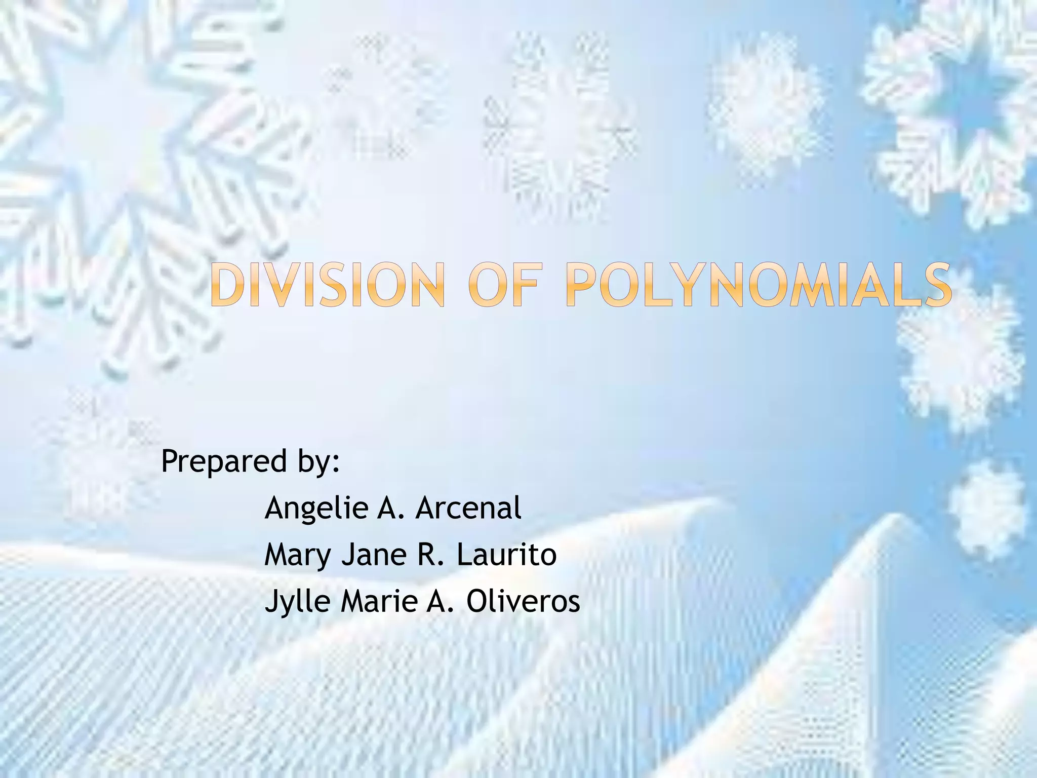 Division of polynomials | PPT