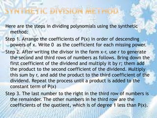 Division of polynomials | PPT