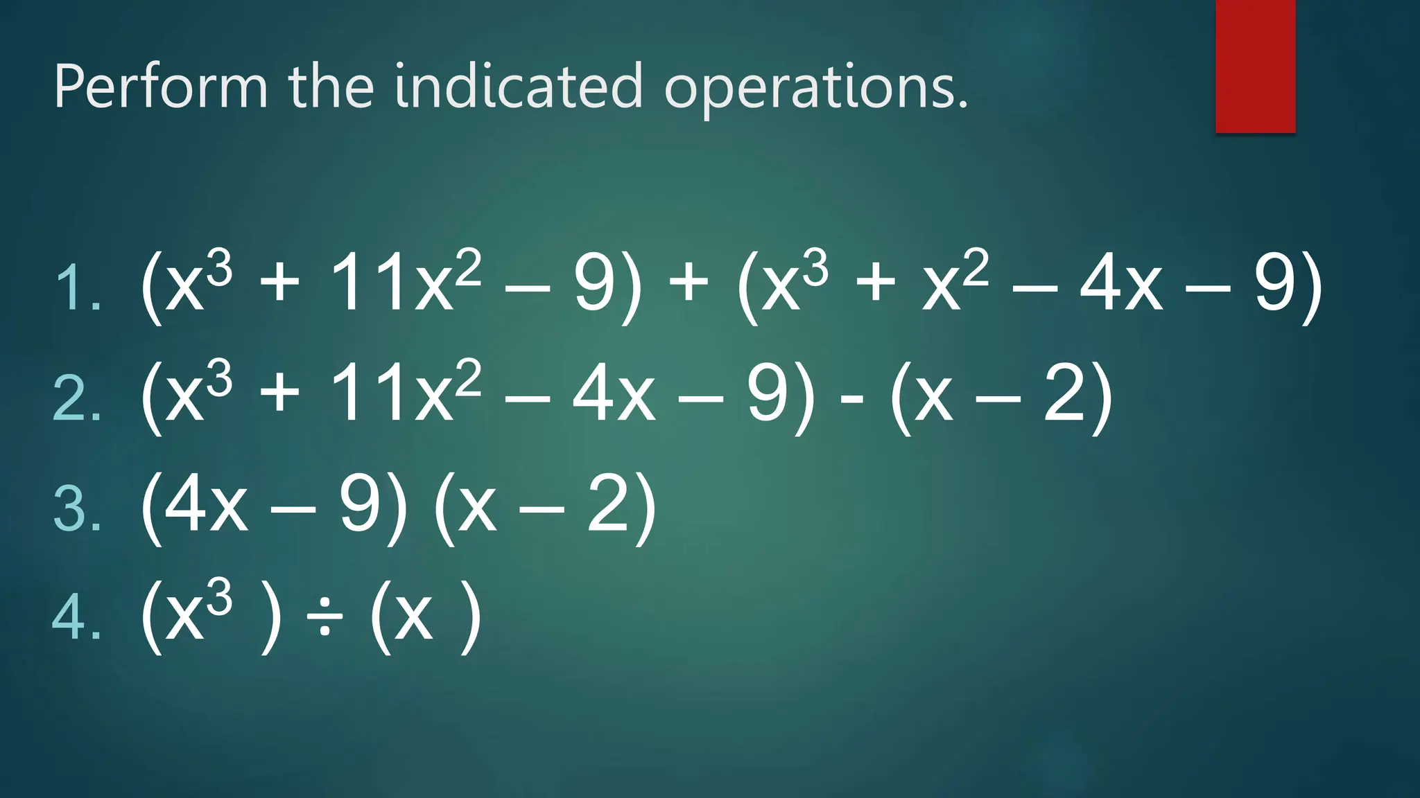 DIVISION OF POLYNOMIALS.pptx | Computing | Technology & Computing