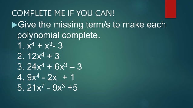 DIVISION OF POLYNOMIALS.pptx | Computing | Technology & Computing