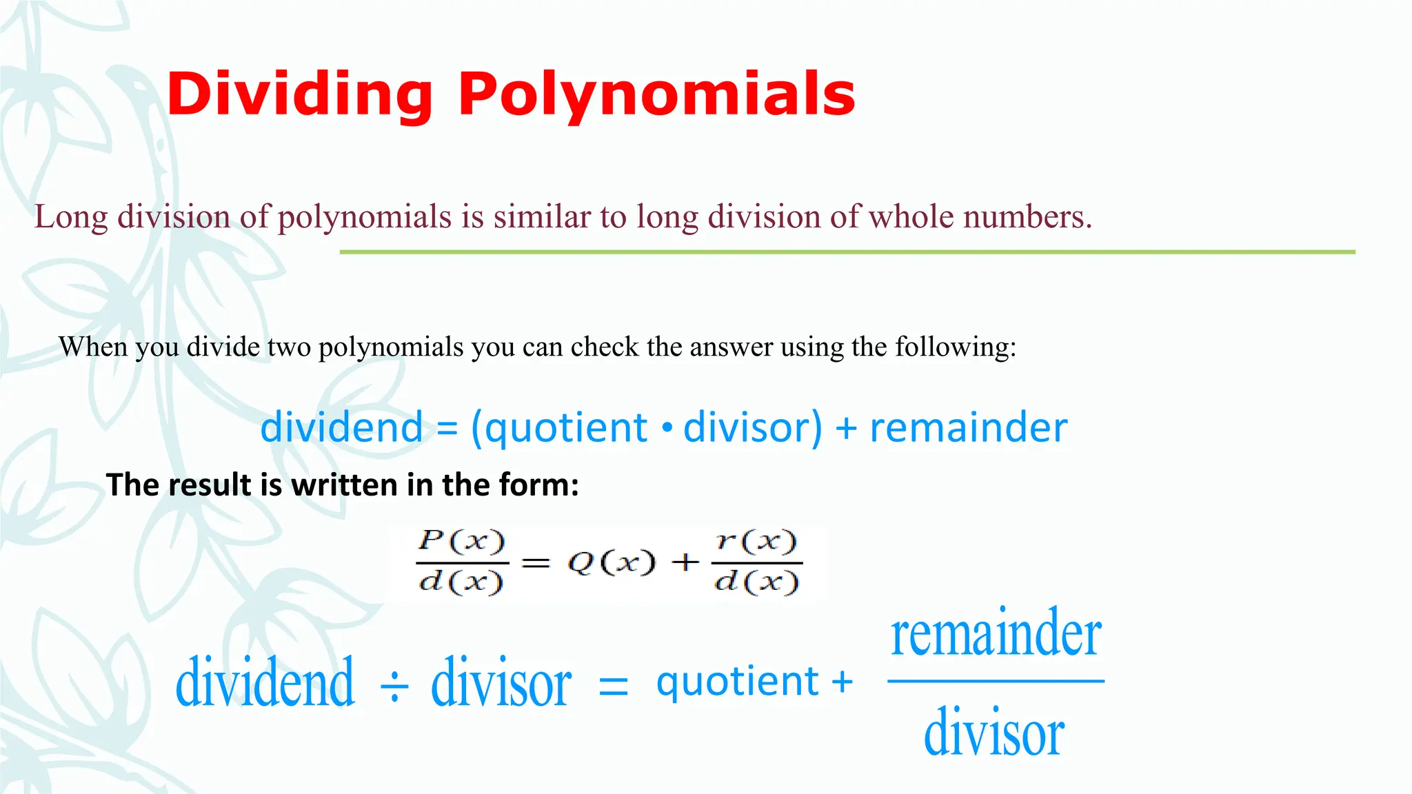 Division of Polynomials in Grade 10.pptx