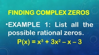 The Rational Root Theorem for Grade 10 Learners | PPTX