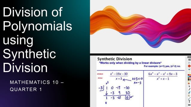 Division of Polynomials using Synthetic Division.pptx | Science