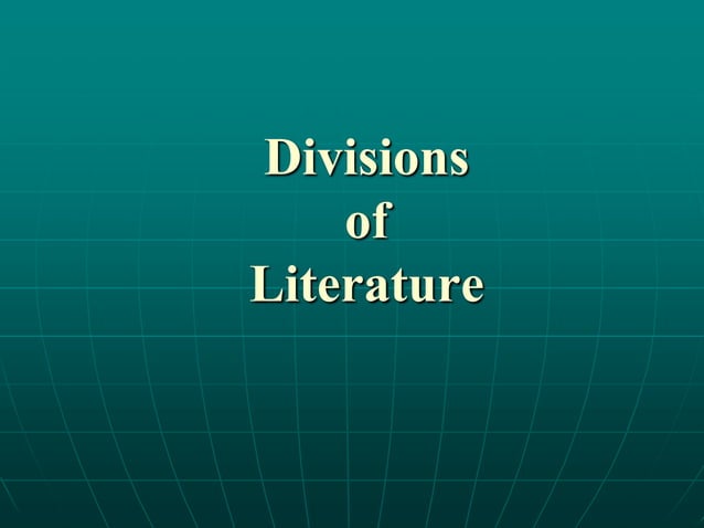 Divisions of literature | POTX