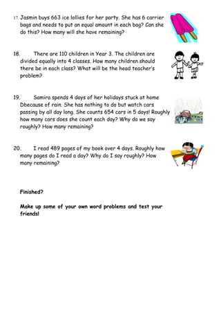 Division word probs_with_remainders | PDF