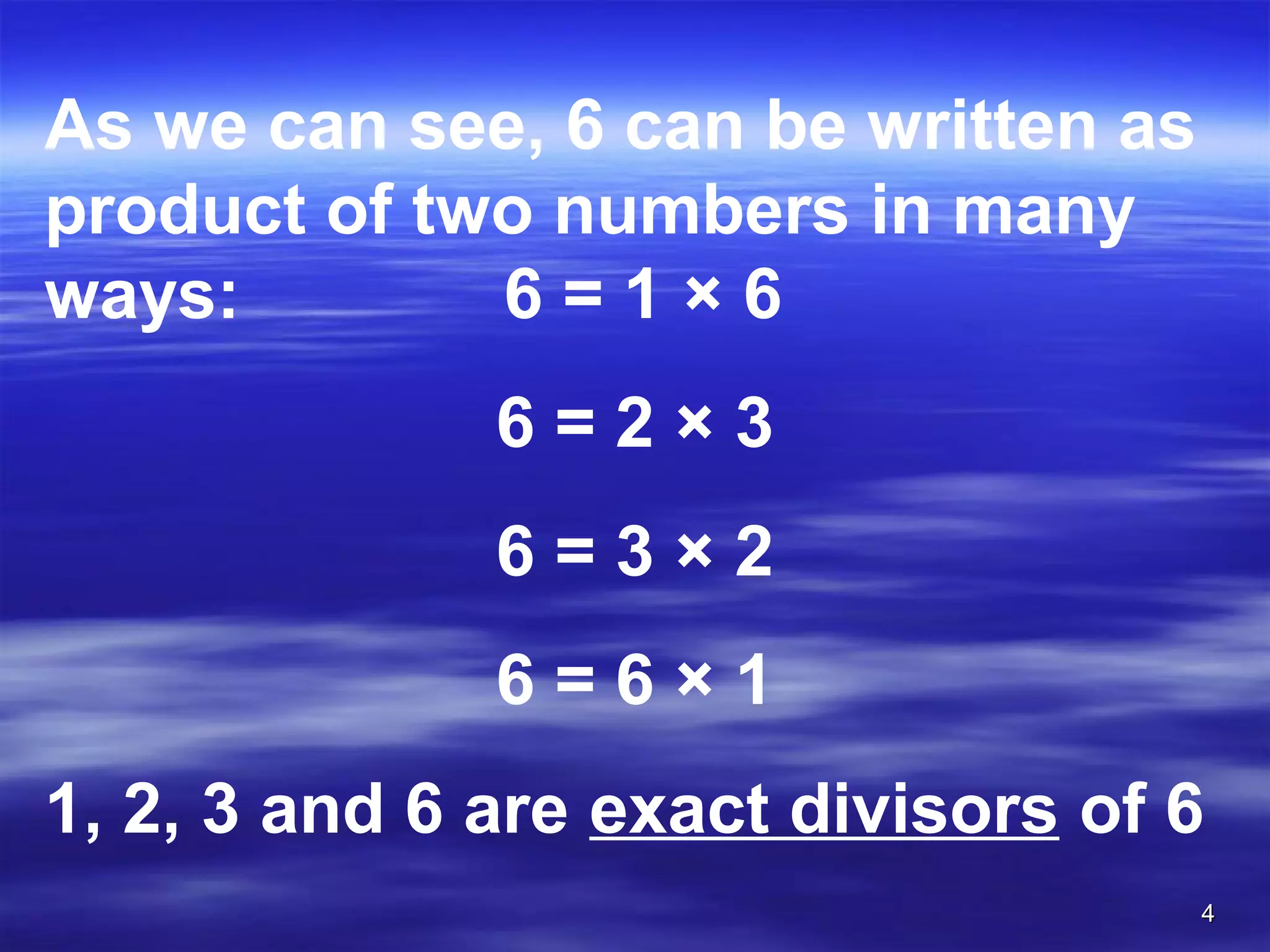 Divisors factors and multiples | PPT