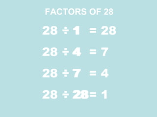 Divisors factors and multiples | PPT