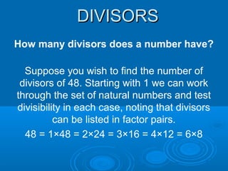 Divisors factors and multiples | PPT