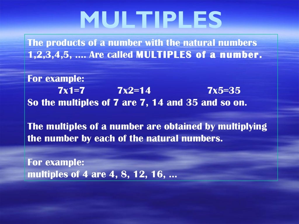 Divisors factors and multiples