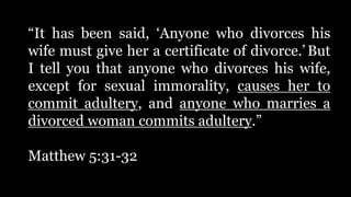 Can A Christian Re-Marry After Divorce? | PPT