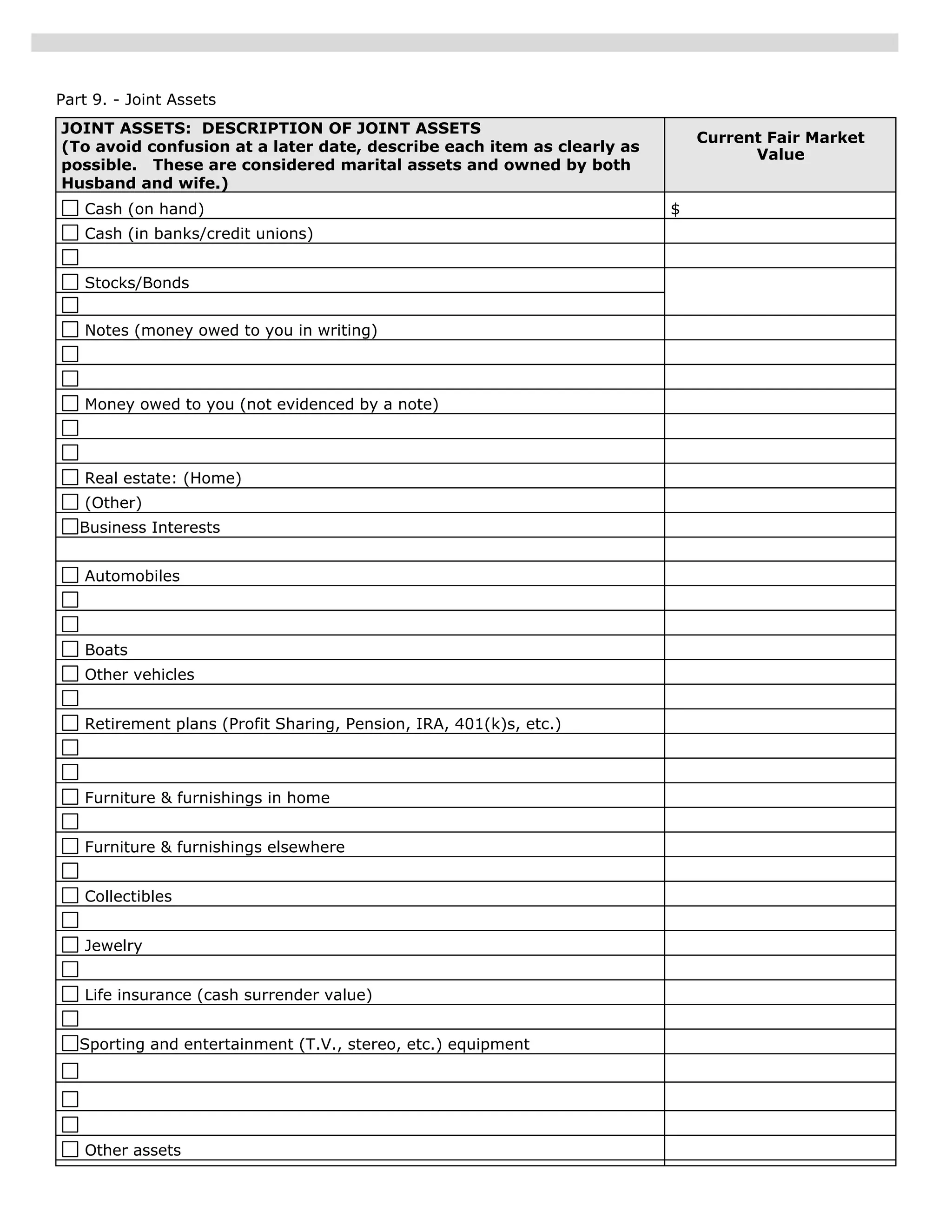 Divorce finance worksheet | PDF