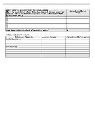 Divorce finance worksheet | PDF