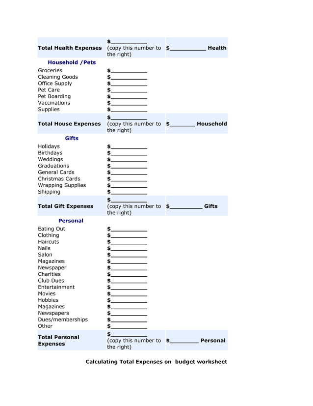 Divorce finance worksheet | PDF