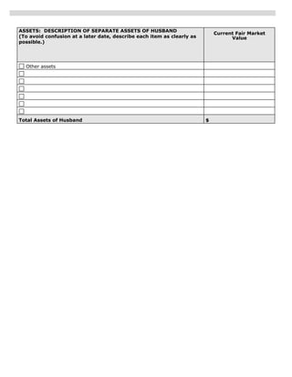 Divorce information and worksheet | PDF