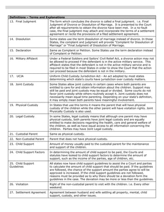 Divorce information and worksheet | PDF