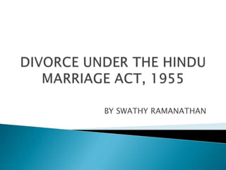 Divorce under the hindu marriage act, 1955 | PPTX | Hinduism | Religion & Spirituality