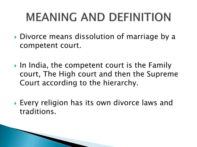 Divorce under the hindu marriage act, 1955 | PPT