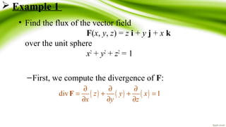 Divrgence theorem with example | PPT