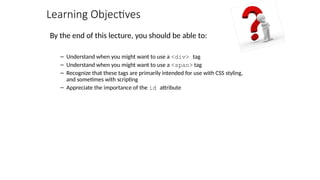 div_span talks about the div and the span elements | PPTX