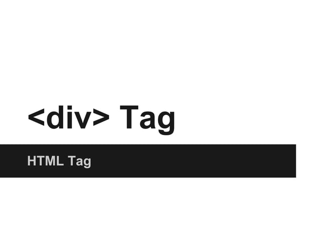 Div tag presentation | PDF | Web Design and HTML | Internet