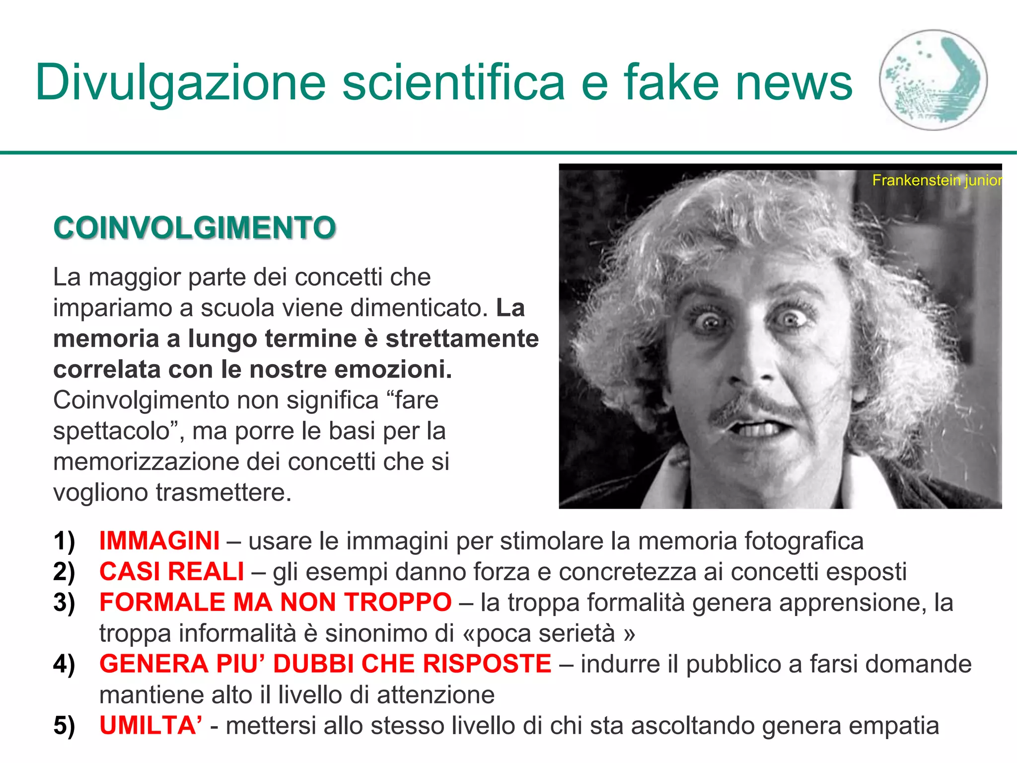 Divulgazione scientifica e fake news | PPTX