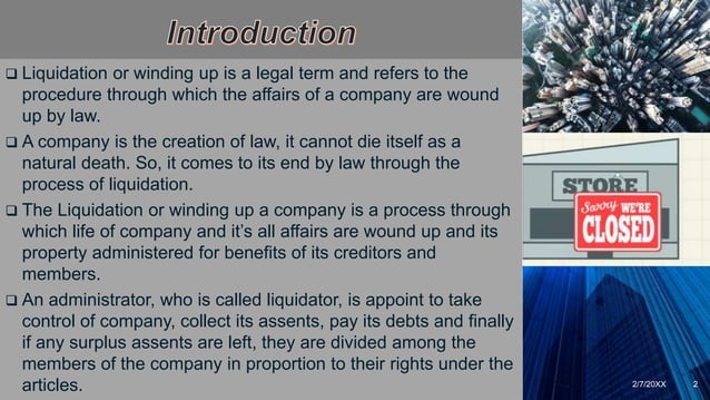 Liquidation of Companies | PPTX | Bankruptcy | Business Banking & Finance