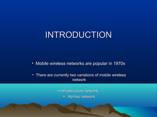 ad-hoc network by divyajyothi | PPT