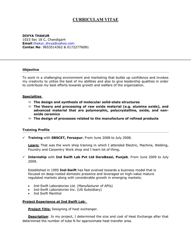Divya cv(chandigarh)0007 | DOCX