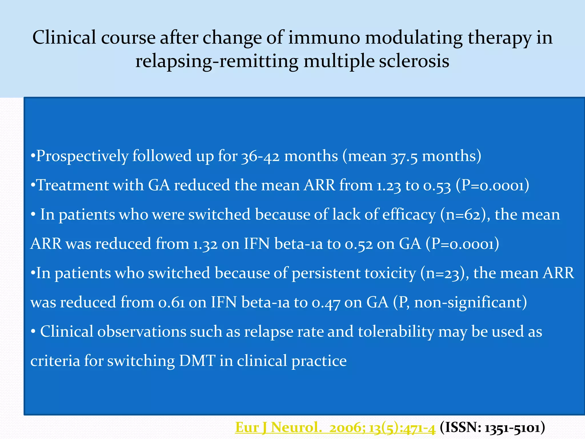 Switching therapy in Multiple sclerosis | PPT
