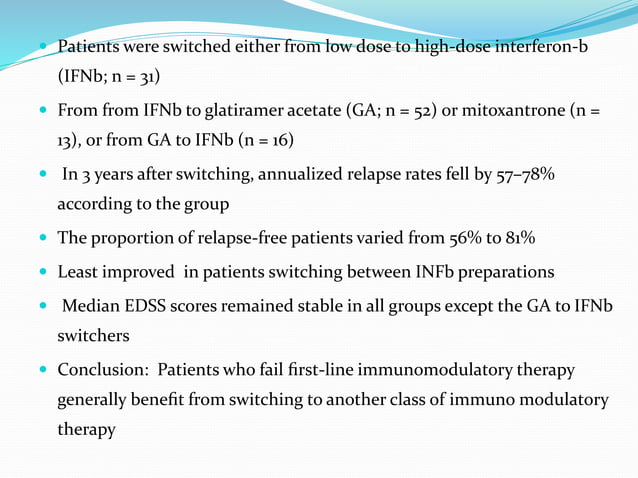 Switching therapy in Multiple sclerosis | PPT
