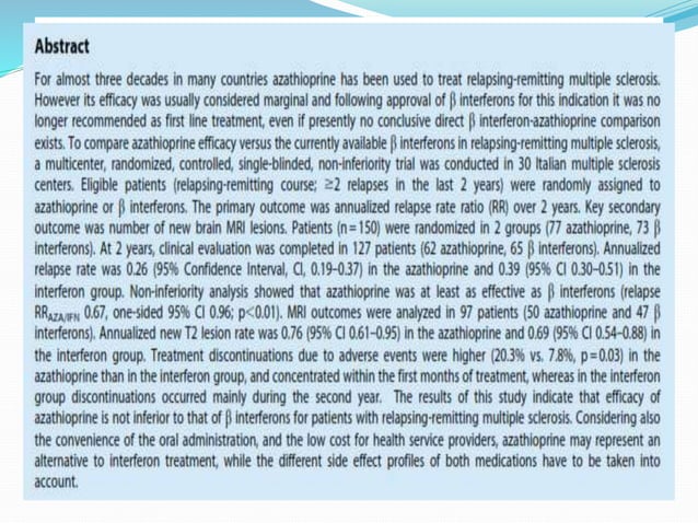 Switching therapy in Multiple sclerosis | PPT