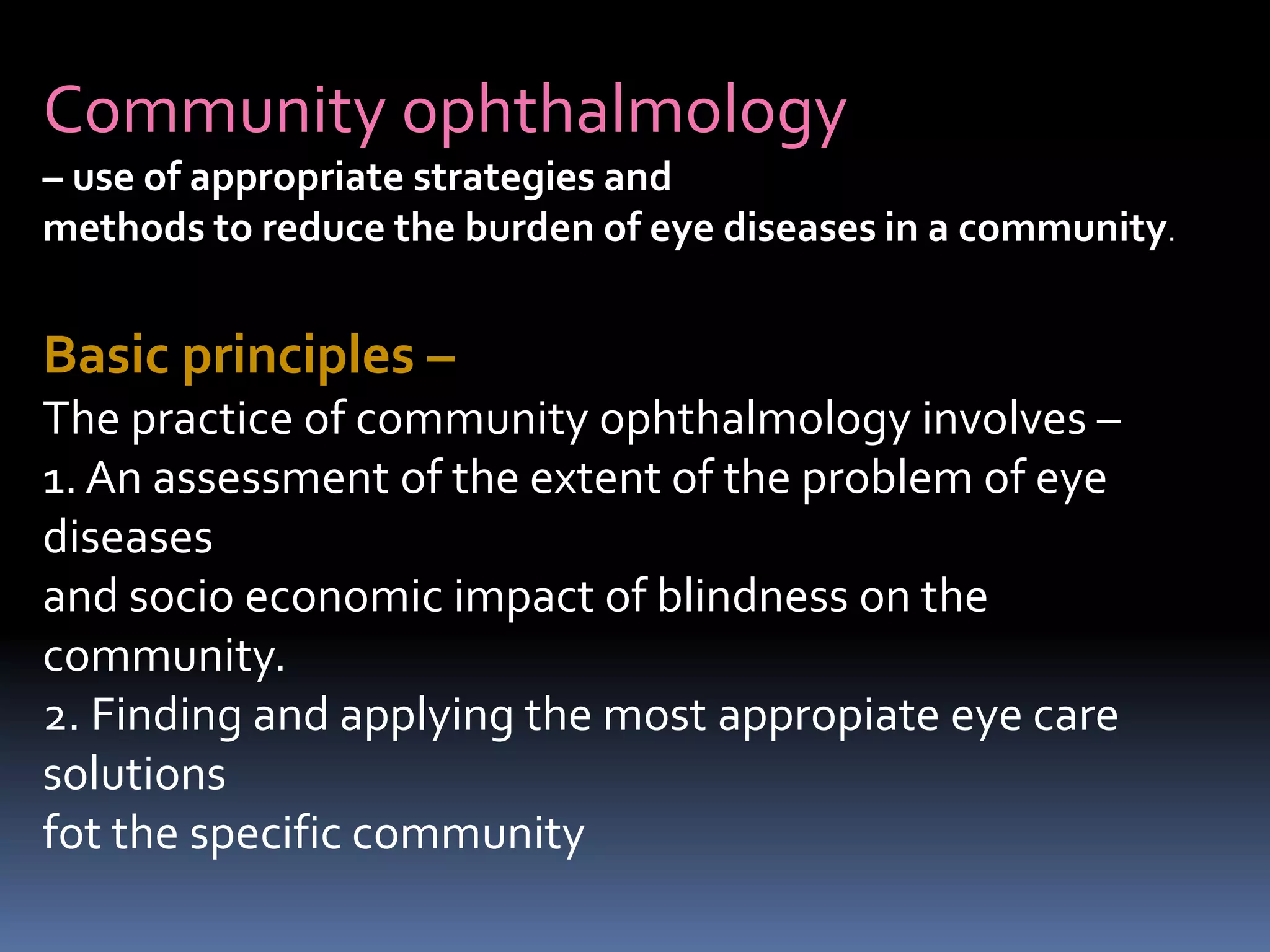 Preventive and community opthalamology. | PPTX