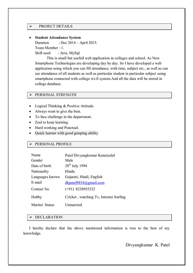 Divyang patel resume-2015 | PDF